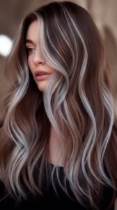 24 Chic Ways To Add Silver Highlights To Brown Hair – Style Sage Pro