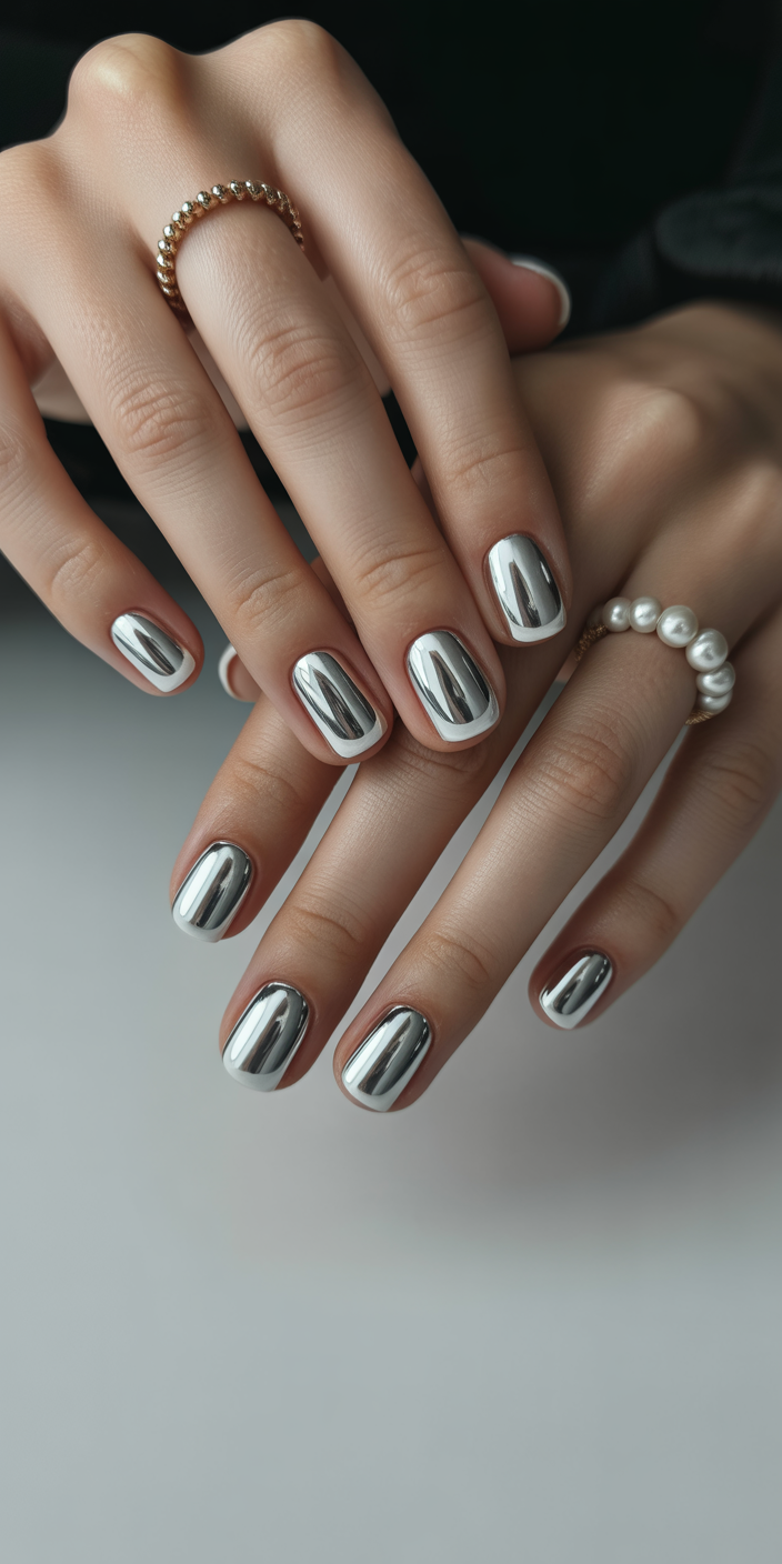 Glossy, Glam, Gorgeous! 21 Chrome French Tip Nail Ideas – Style Sage Pro