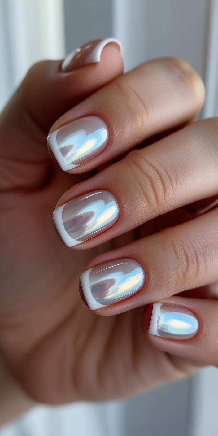 Glossy, Glam, Gorgeous! 21 Chrome French Tip Nail Ideas – Style Sage Pro